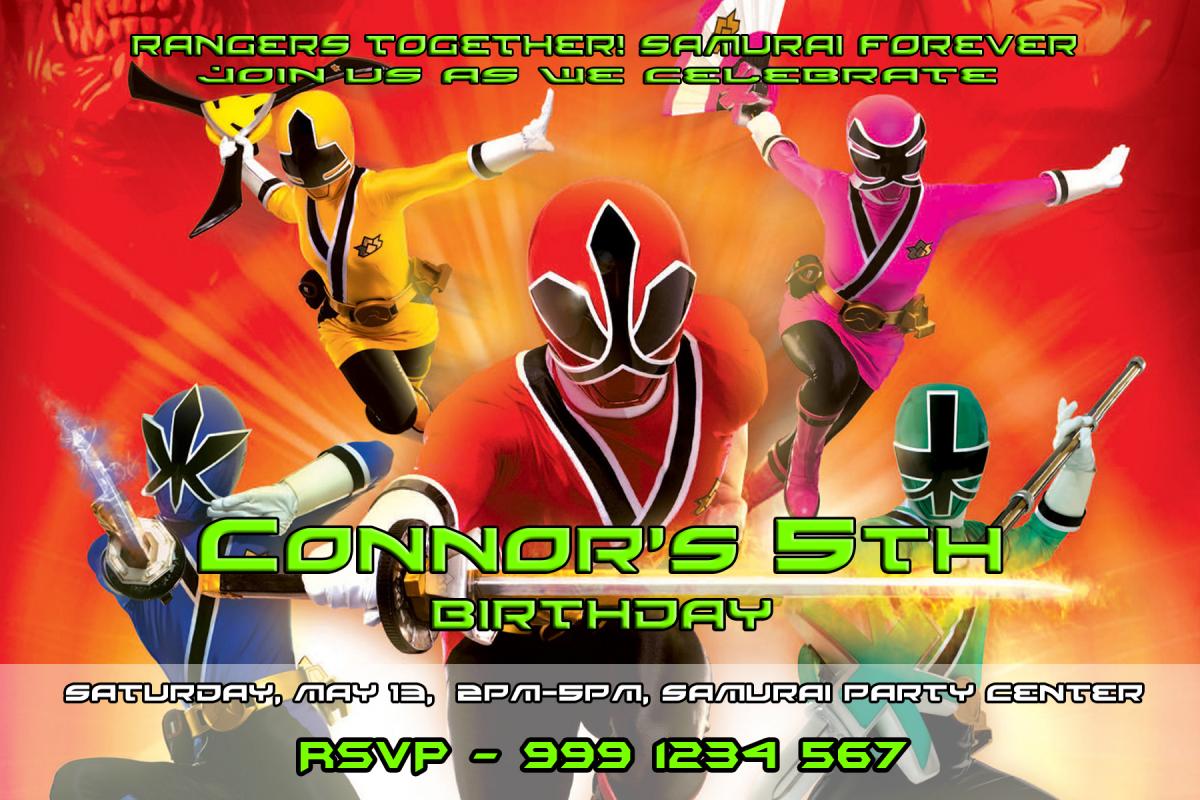 Power Rangers Samurai Birthday Invitation Digital File on Luulla